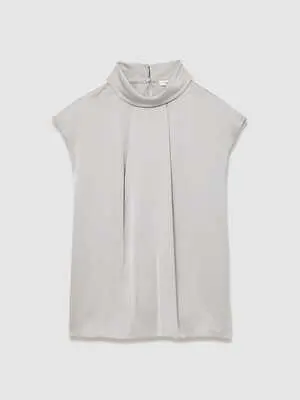 REISS Dania High Neck Top