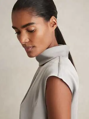 REISS Dania High Neck Top