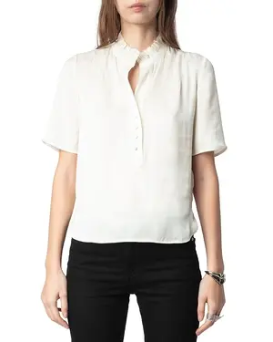 Zadig&Voltaire Topher Satin Top - Flake