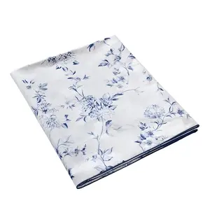 ANNE DE SOLENE Malacca Flat Sheet, King - Blue On White