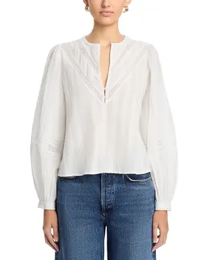 LA FEE MARABOUTEE Lace Trimmed Blouse