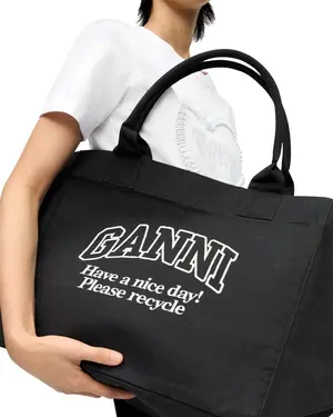 GANNI Contrast Logo Xxl Shopper Tote