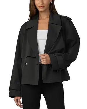 Cropped Denim Trench Coats