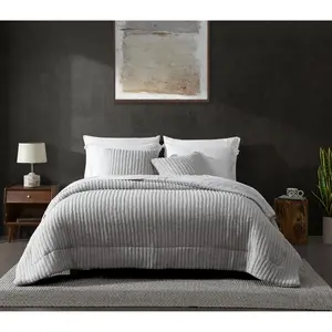 SUNDAY CITIZEN Snug Piped Comforter, Queen - Cloud Grey