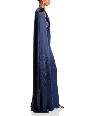 Safiyaa Alara Column Gown With Cape