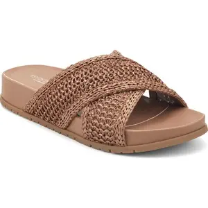 Rockport Leia Slide Sandal - Medium Brown Woven