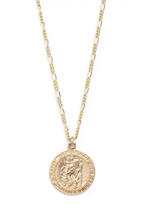 NASHELLE Saint Christopher Pendant Necklace - Gold Fill