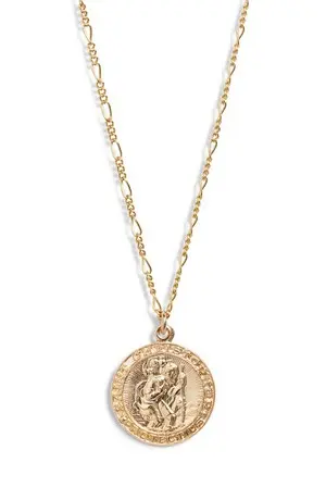 NASHELLE Saint Christopher Pendant Necklace - Gold Fill