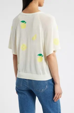 Wit & Wisdom V-neck Batwing Lemon Sweater - Vanilla