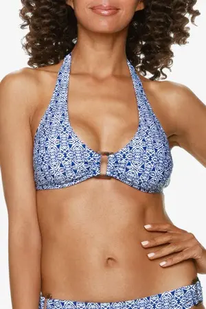 Helen Jon D/DD Tortoise Halter Bikini Top Tangier