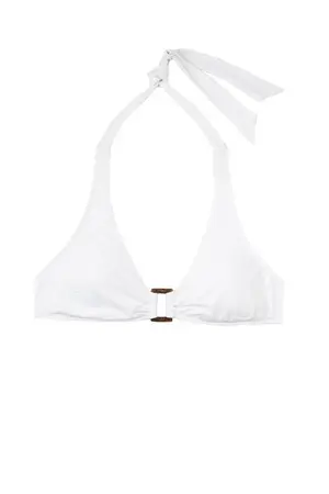 Helen Jon D/dd Tortoise Halter Bikini Top - Textured White