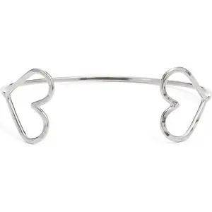 NASHELLE Nashelle Double Heart Cuff Bracelet Sterling Silver
