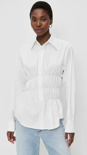 Lioness Ruched Cotton Poplin Shirt