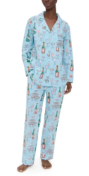 PRINTFRESH Champagne Tower Long Pj Set
