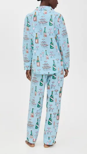 PRINTFRESH Champagne Tower Long Pj Set