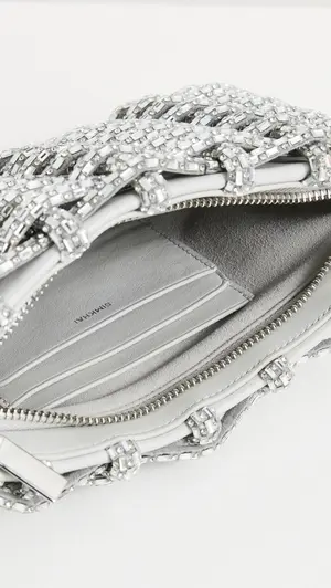 Simkhai Morgan Rhinestone Embellished Woven Clutch