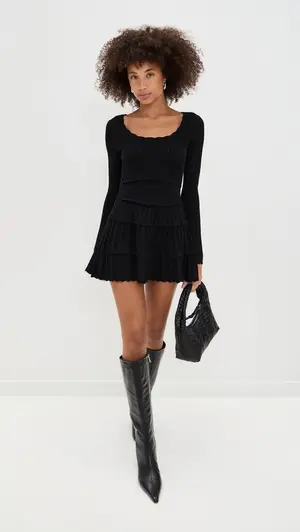 LoveShackFancy Pointelle Knit Mini Dress