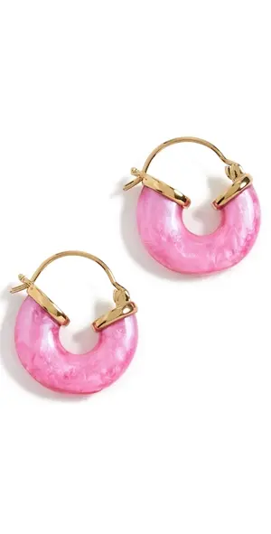 Anni Lu Petit Swell Hoop Earrings - Pink Lotus