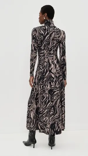Proenza Schouler White Label Mabel Marble Jersey Maxi Dress - Fawn Multi