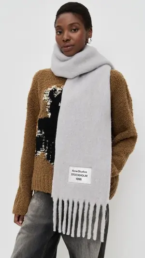 Acne Studios Volly Alpaca Scarf - Grey/light Grey