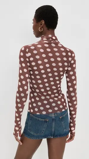 AFRM Zadie Top - Chocolate Halo Dot