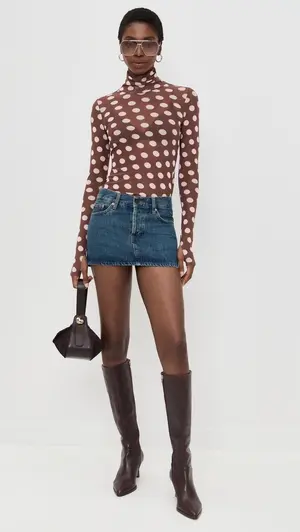 AFRM Zadie Top - Chocolate Halo Dot