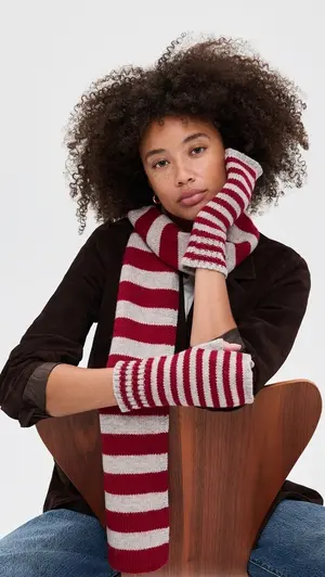 DAMSON MADDER Striped Wool Mittens