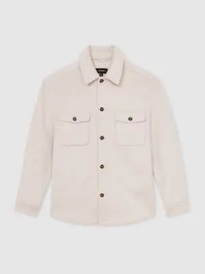 REISS Mayfield Wool-blend Twin-pocket Overshirt