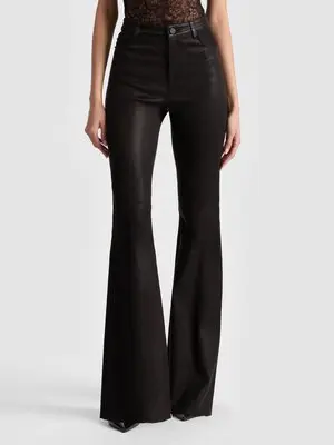 Alice + Olivia Brent Leather Bell Pant