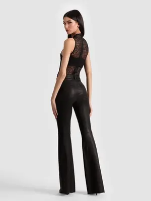 Alice + Olivia Brent Leather Bell Pant