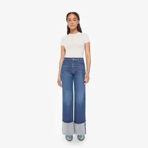 Women's Wide Leg Cuffed Jeans
