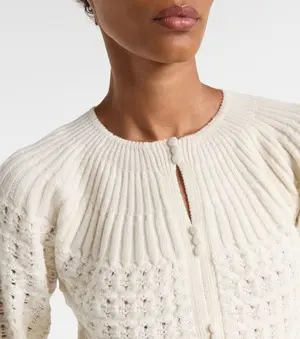 Chloé Pointelle Wool And Cashmere Cardigan