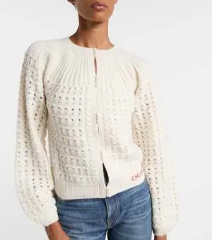 Chloé Pointelle Wool And Cashmere Cardigan