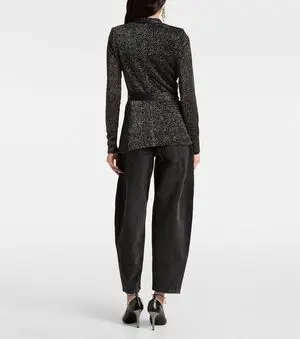 Isabel Marant Étoile Cinay Lamé Wrap Top - Silver