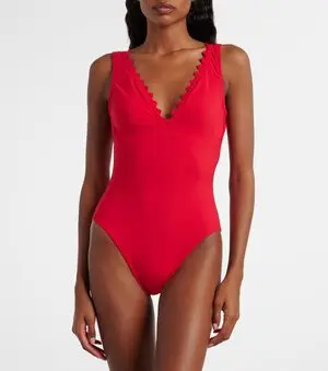 KARLA COLLETTO Inés Scalloped Swimsuit - Red