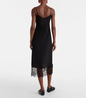 Simone Rocha Lace-trimmed Satin Slip Dress - Black
