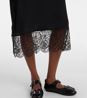 Simone Rocha Lace-trimmed Satin Slip Dress - Black
