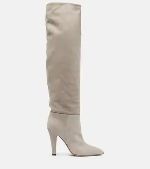 Paris Texas Elsa 100 Suede Over-the-knee Boots - Grey