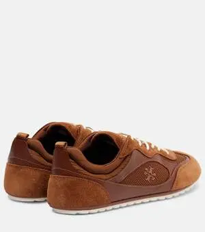 Tory Burch Tory Travel Suede-trimmed Sneakers