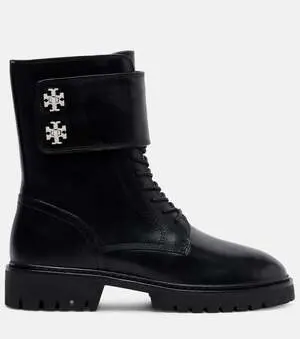 Tory Burch Turnlock Leather Combat Boots