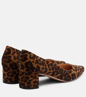 GIANVITO ROSSI Piper 45 Leopard-print Suede Pumps - Brown