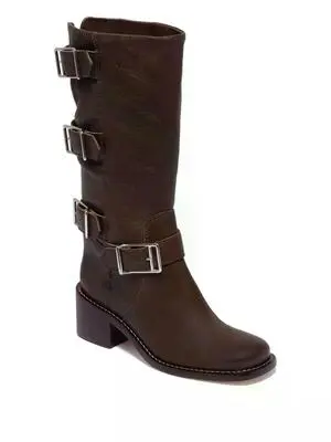 Bernardo 1946 50mm Triple-buckle Leather Boots - Brown