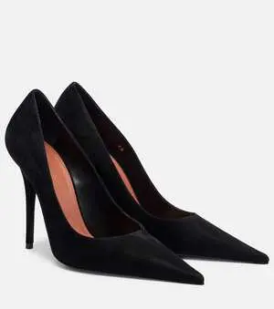 Amina Muaddi Barbara 105 Suede Pumps