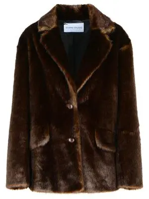 STAND STUDIO Evyn Faux Fur Jacket - Brown