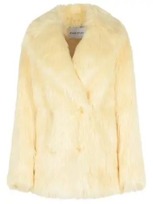 STAND STUDIO Katalina Faux Fur Coat - White