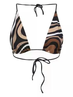 Emilio Pucci Patterned Bikini Top - Black