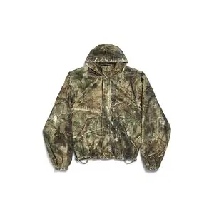 Balenciaga Flocked Cotton Hooded Workwear Jacket