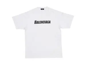 Balenciaga Caps Boxy Oversized Fit Tee Shirt - White