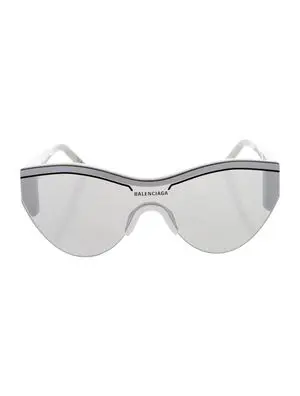 Balenciaga Mirrored Shield Sunglasses - White