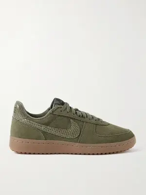 Nike Field General Snake-effect Leather-trimmed Suede Sneakers
